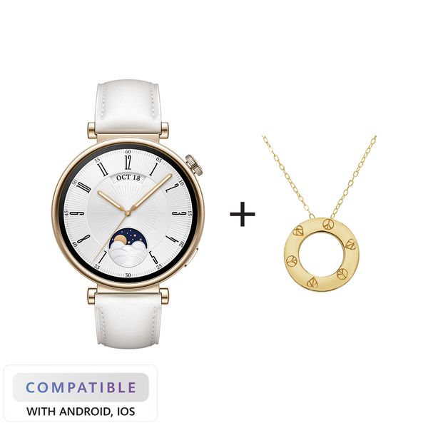 Huawei GT4 White Leather + Circle of Life (by Nomikou) SmartWatch | Kot ...