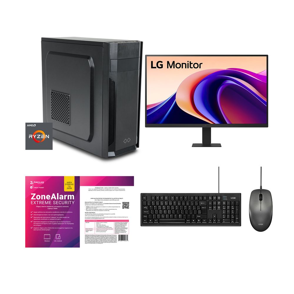 Infinity Gear Alpha R5 Max Rev.B2 & LG 27U631A-B IPS 100Hz USB C 2K & Logik Desktop Black ...